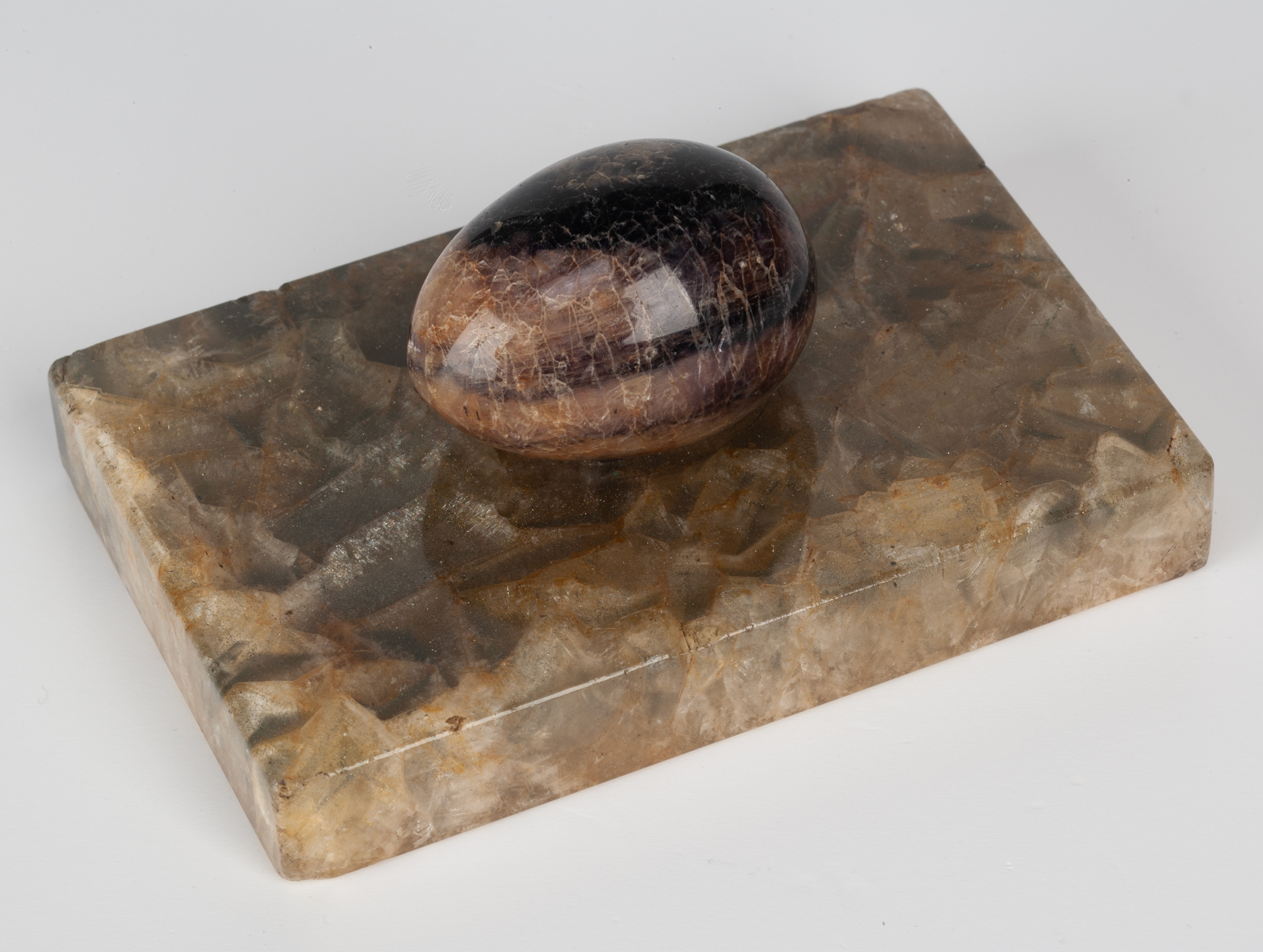 Blue John Egg Paperweight - Walpole Antiques