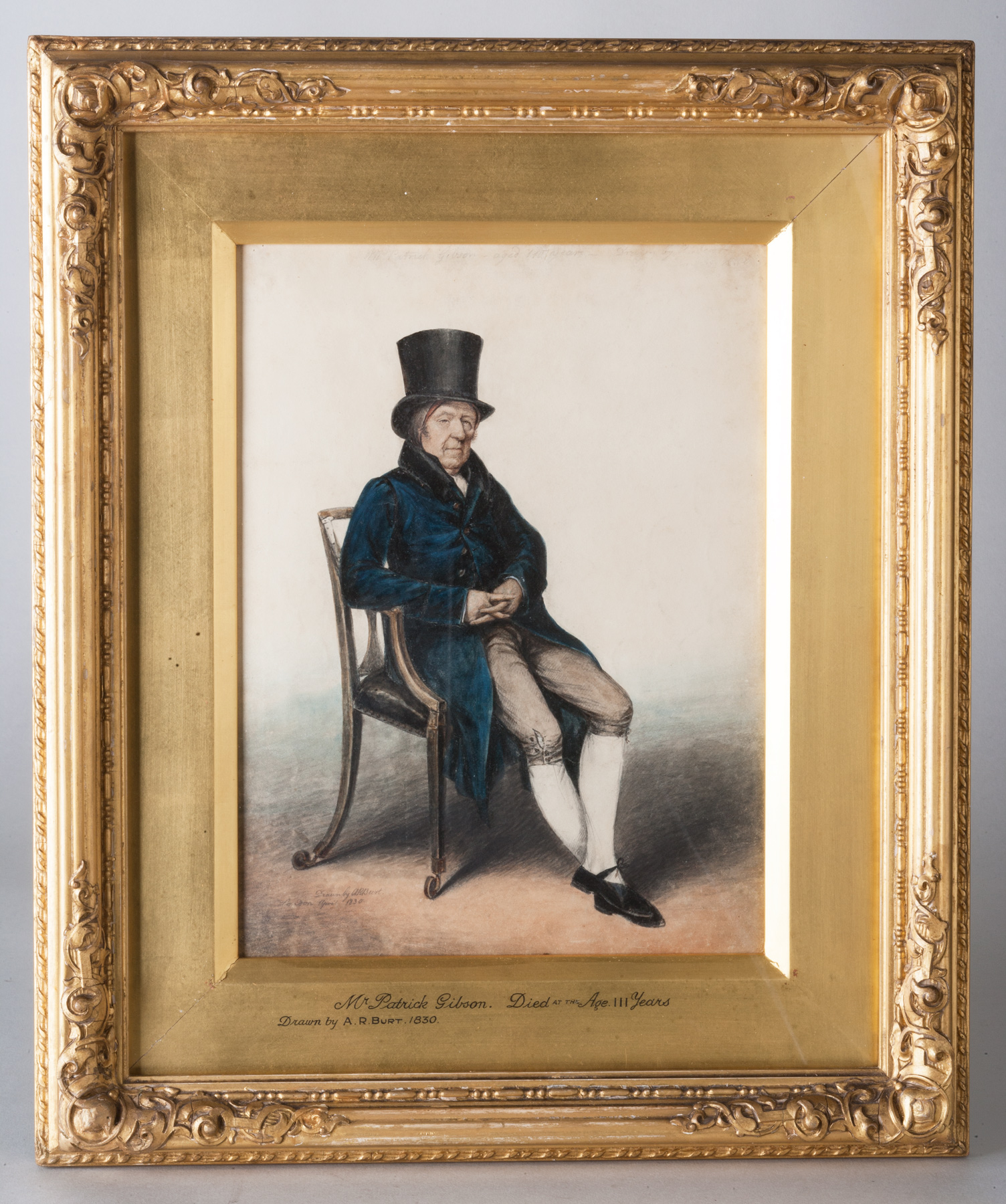 Patrick Gibson aged 111 Drawn by Albin Burt 1830 - Walpole Antiques